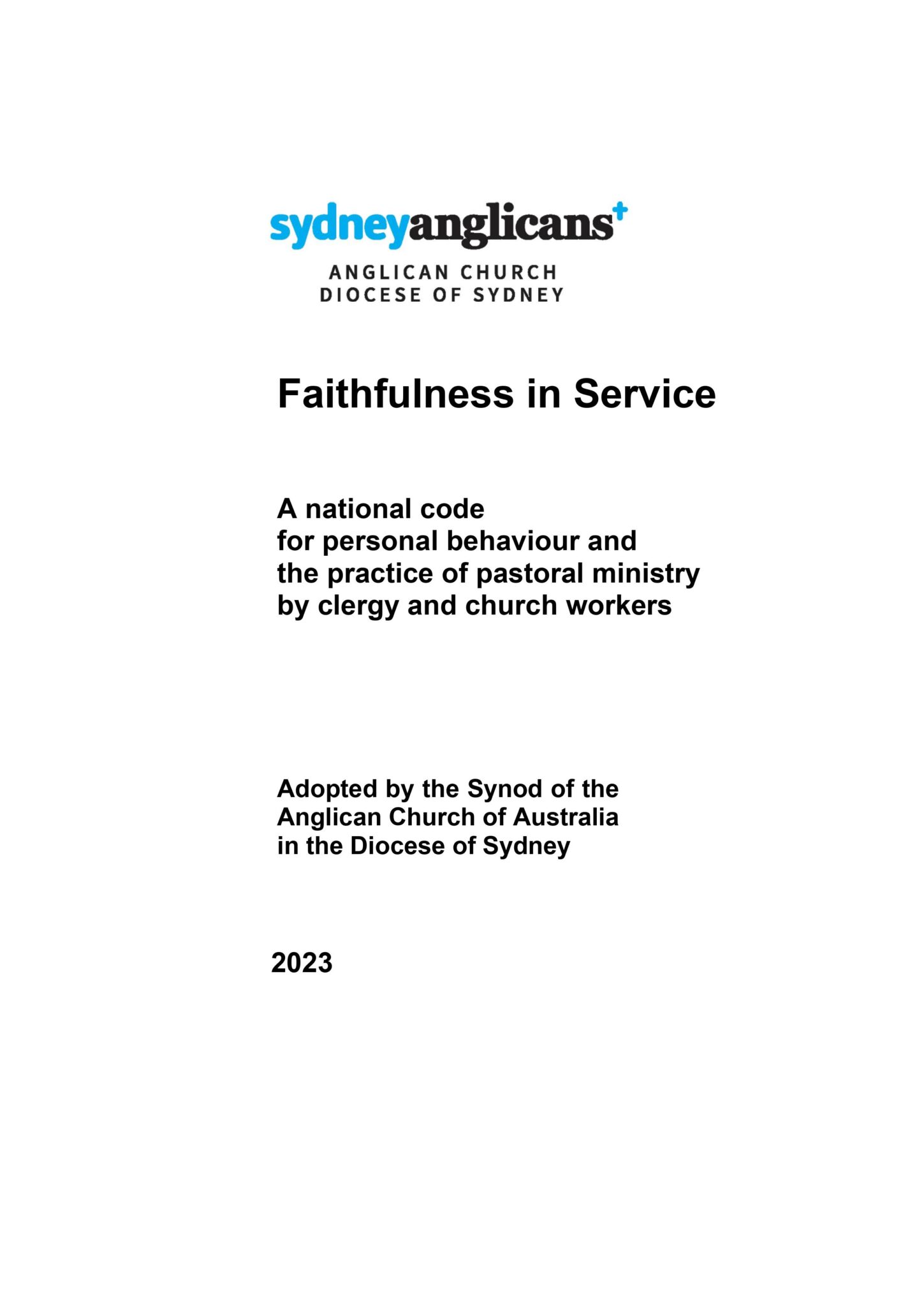 Faithfulness In Service – Code of Conduct – Safe Ministry